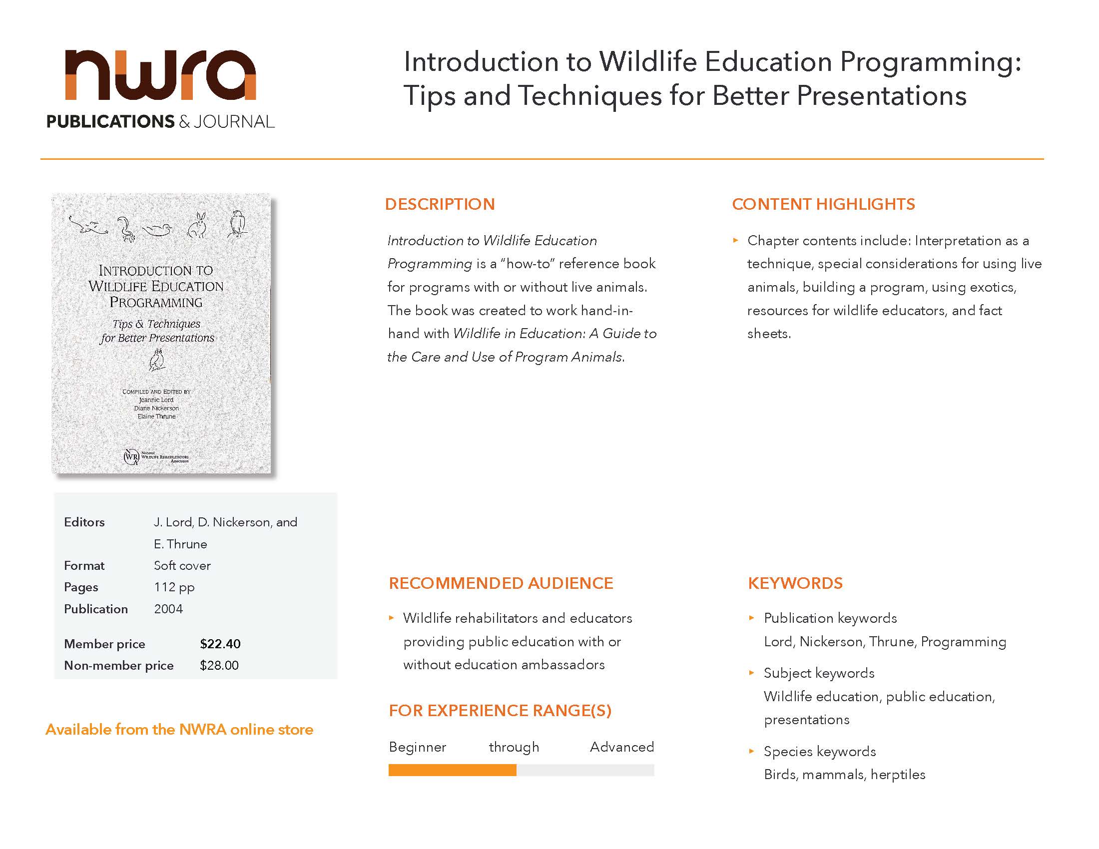 Education Publications – National Wildlife Rehabilitators Association